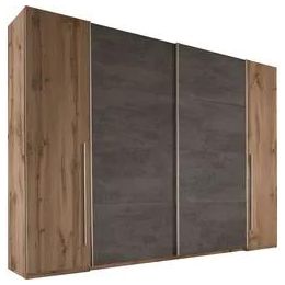 Schwebet&uuml;renschrank Schlafkontor "Match", grau (wildeichefarben, betonfarben), B:270cm H:225cm T:61cm, Schr&auml;nke, Schwebet&uuml;renschrank, mit Dreh- und Schwebet&uuml;ren