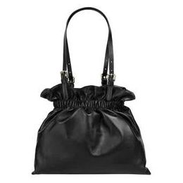 Shopper Samantha Look, Damen, Gr. B/H/T: 25cm x 25cm x 10cm onesize, schwarz, Leder, unifarben, Taschen Shopper, echt Leder, Made in Italy
