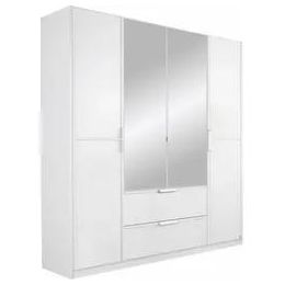 Kleiderschrank Rauch "Schrank Dreht&uuml;renschrank Garderobe Ankleide Schlafzimmer ESSENSA", wei&szlig;, B:181cm H:229cm T:54cm, Holzwerkstoff, Schr&auml;nke, Kleiderschrank, voll aufgelegte Spiegelt&uuml;ren, 2 gro&szlig;e Schubladen MADE IN GERMANY