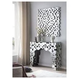 Wandspiegel Salesfever "Moneglia Design Spiegel f&uuml;r stilvolle Akzente", silber (silber, verspiegelt), B:102cm H:100cm T:2,5cm, Glas, MDF, Spiegel, Wandspiegel, Spiegelglasquadraten in einzigartigem Mosaikdesign