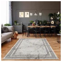 Teppich Carpet City "Noa 9273" Gr. 3, grau, B:120cm H:11mm L:170cm, Kunstfaser, Teppiche, Teppich, L&auml;ufer, Kurzflor, Modern, Weicher Flor, Pflegeleicht, Wohnzimmer