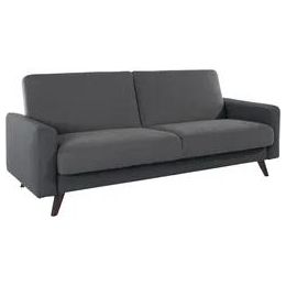 3-Sitzer exxpo - SOFA FASHION "Samso, elegant und bequem, toller Sitzkomfort, Schlafsofa", grau, B:222cm H:89cm T:93cm, Sofas, Kippcouch, inklusive Bettfunktion und Bettkasten, Komfortsitzh&ouml;he 49cm