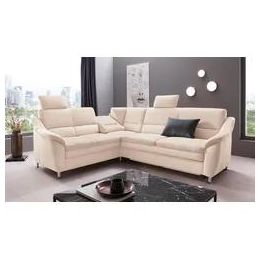 Ecksofa Home Affaire "Cardoso L-Form", beige (creme), B:249cm H:90cm T:209cm, Luxus-Microfaser Lederoptik (100% Polyester);Luxus-Microfaser (100% Polyester);Luxus-Microfaser ALTARA NUBUCK (100% Polyester);Struktur (100% Polyester), Sofas, Ecksofa, Federkern, wahlweise mit Bett, Schubkasten, teilweise Relaxfunktion