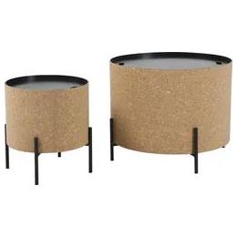 Couchtisch Home Affaire, beige (natur, schwarz, natur), B:63cm H:48,5cm T:63cm, Tische, Couchtisch, mit Stauraum im Inneren