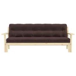 Schlafsofa KARUP DESIGN "Unwind", braun, B:190cm H:14cm T:92cm, Sofas, Schlafsofa, Mit Holzstruktur, inkl. Futonmatratze, Liegefl&auml;che 130x190 cm