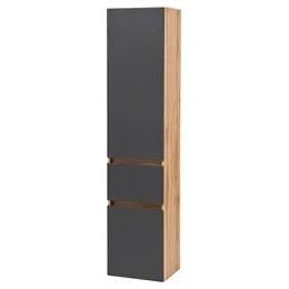 Seitenschrank Welltime "Kaunas", grau (matt grau, wotaneiche), B:40cm H:180cm T:35cm, Holzwerkstoff, Schr&auml;nke, Seitenschrank, 40 cm breit, mit Schubkasten, Soft-Close-Funktion
