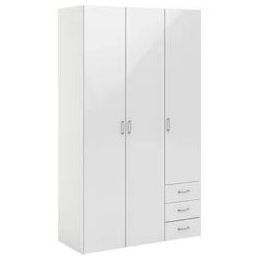 Kleiderschrank Inosign "Space Dreht&uuml;renschrank, Aufbewahrung Kasten Schrank Stauraum", wei&szlig; (wei&szlig; hochglanz), B:115,8cm H:200,4cm T:49,5cm, Holzwerkstoff, Schr&auml;nke, Kleiderschrank, Breite 78, 115,8 oder 154 cm, mit je 3 Schubk&auml;sten, innen Einlegeb&ouml;den