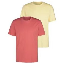 T-Shirt Kangaroos, Herren, Gr. S (44/46), orange (koralle, gelb), Jersey, Obermaterial: 100% Baumwolle, unifarben, Basic, regular fit normal, Rundhals, abgesteppte Kante, Shirts T-Shirt, Freizeitshirt mit Kurzarm, Rundhals aus reine Baumwolle