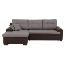 Ecksofa Home Affaire "F&ouml;hr L-Form", braun (mittelbraun), B:247cm H:75cm T:150cm, 100% Polyester Luxus-Microfaser/Struktur;100% Polyester PRIMABELLE/Webstoff;100% Polyester Melrose/Struktur grob, Sofas, Ecksofa, wahlweise mit Bettfunktion