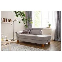 Recamiere Home Affaire "Conville", braun (latte), B:194cm H:84cm T:93cm, 100% Polyester, Sofas, Recamiere, incl. Kopfteilverstellung, Federkern, wahlweise mit Bettkasten