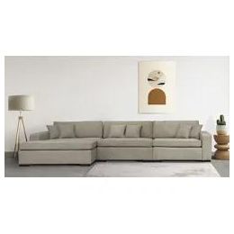 Sofa-Eckelement Home Affaire "Skara XXL L-Form", beige (dunkelbeige), B:400cm H:86cm T:190cm, 100% Polyester, Polsterelemente, Lounge-Sofa XXL mit Federkern-Polsterung, in vielen Bezugsvarianten