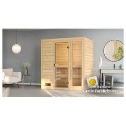 Sauna Weka "Valida", beige (natur), Saunaofen, externe Steuerung, 7,5 kW, Saunen, 7,5 kW-Ofen mit digitaler Steuerung