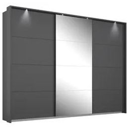 Schwebet&uuml;renschrank Rauch "Kleiderschrank Schrank Garderobe Schlafzimmerschrank Ankleide KEPAN", grau (graumetallic), B:278cm H:233cm T:64cm, Holzwerkstoff, Schr&auml;nke, Schwebet&uuml;renschrank, inkl. Schubladeneinsatz und Passepartout MADE IN GERMANY