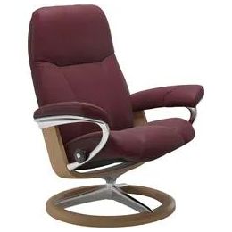 Relaxsessel stressless "Consul", rot (bordeaux batick), B:82cm H:102cm T:72cm, Leder BATICK: BATICK ist ein leicht korrigiertes, durchgef&auml;rbtes und genarbtes M&ouml;belleder, bei dem die meisten Unebenheiten und Spuren in der Regel entfernt wurden.;Leder PALOMA: PALOMA ist ein durchgef&auml;rbtes Semianilin-M&ouml;belleder mit nat&uuml;rlicher Narbung.;ROHLEDER Stoff Q2 FARON: Ein fester zuverl&auml;ssiger Boucl&eacute; mit eine