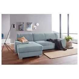 Ecksofa DOMO collection "Anzio L-Form, whlw. Bettfunktion, Federkern, hochwertig, Breite 271 cm", gr&uuml;n (mint), B:271cm H:85cm T:160cm, Sofas, Ecksofa, Mit Bettfunktion, Recamiere links, Struktur fein, mint