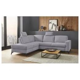 Ecksofa Home Affaire "Lolland L-Form", grau, B:249cm H:88cm T:212cm, Struktur impr&auml;gniert - feucht abwischbar (100% Polyester);Struktur Flausch (90% Polyester, 10% Polyamid);Luxus-Microfaser ALTARA NUBUCK (100% Polyester), Sofas, Ecksofa, Wahlweise mit Bettfunktion und Stauraum, auch mit abwischbarem Bezug