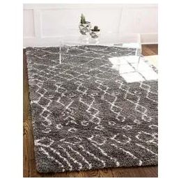 Hochflor-Teppich "Temara Shag, LAGERR&Auml;UMUNG", grau (grau, elfenbeinfarben), B:122cm H:51mm L:183cm, Polypropylen (PP), MyFlair M&Ouml;BEL & ACCESSOIRES, Teppiche, gewebt, Scandi Design, ideal im Wohnzimmer & Schlafzimmer