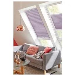 Dachfensterplissee SUNLINES "Classic Style Crepe", lila (flieder, wei&szlig;), B:38cm H:80cm, Obermaterial: 100% Polyester, Plissees, mit F&uuml;hrungsschienen