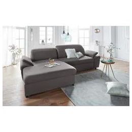Ecksofa exxpo - SOFA FASHION "Kyoto, inkl. Kopfteil- und Armteilverstellung, hoher Sitzkomfort", grau (stone), B:278cm H:98cm T:165cm, Sofas, Ecksofa, wahlweise mit Bettfunktion und Bettkasten, hochwertige Bez&uuml;ge, L-Form