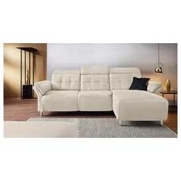 Ecksofa Home Affaire "Manhattan L-Form", beige (creme), B:270cm H:102cm T:168cm, Kunstleder SOFTLUX;Flachgewebe (100% Polyester);Struktur (100% Polyester), Sofas, Ecksofa, 2 Sitze mit elektrischer Relaxfunktion, verstellbare Armlehnen