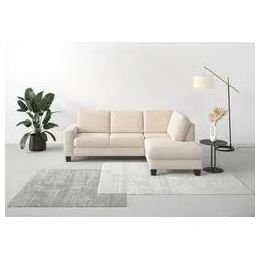 Ecksofa Home Affaire "Summer L-Form", beige (creme), B:236cm H:91cm T:170cm, 100% Polyester, Sofas, Ecksofa, mit Ottomane, mit oder ohne Bettfunktion und Bettkasten, Cord-Bezug