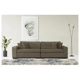 2-Sitzer Home Affaire "Skara", grau (taupe), B:220cm H:86cm T:100cm, 100% Polyester, Sofas, Lounge-Sofa mit Federkernpolsterung, in vielen Bezugsvarianten