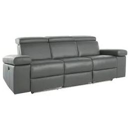 3-Sitzer Home Affaire "Kilado", grau, B:229cm H:98cm T:99cm, Sofas, mit 2x Relaxfunktion, verstellbarer Armlehne, Kopfteilverstellung