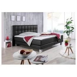 Boxspringbett Home Affaire "Tavira", schwarz, B:167cm L:208cm, Komplettbetten, Boxspringbett, in 4 Breiten, 4 Farben und 3 Matratzenarten, incl. Topper