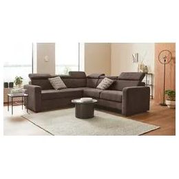 Sit & More Ecksofa SIT & MORE "Bologna L-Form", braun (espresso), B:247cm H:84cm T:227cm, Sofas, Ecksofa, Kopfteilverstellung, wahlweise mit Bettfunktion und Schubkasten