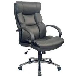 Chefsessel ByLiving "Paul-XXL", silber (schwarz, silber, schwarz, silber, schwarz), Kunstleder, St&uuml;hle, Belastbarkeit bis 150 kg, komfortabel, mit Wippmechanik