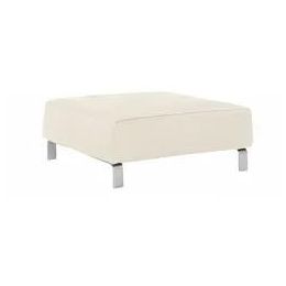 Hocker Calia italia "Simon", beige (bianco latte), B:97cm H:40cm T:97cm, Leder SORRENTO, pigmentiertes Glattleder;Leder BULL, pigmentiertes Dickleder, Hocker, Polsterhocker
