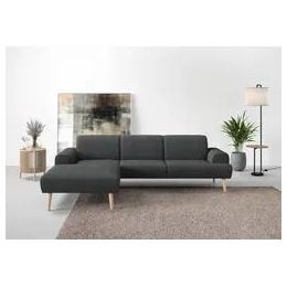 Ecksofa Home Affaire "Swift Scandic Design, Federkern f&uuml;r hohen Sitzkomfort, L-Form", grau (anthrazit), B:292cm H:83cm T:176cm, 100% Polyester, Sofas, Ecksofa, Federkern-Polsterung, B/T/H: 292/83/176 cm