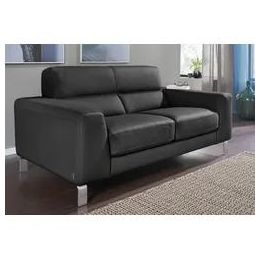 2,5-Sitzer Calia italia "Simon, hoher Sitzkomfort, modern und elegant, italienisches Designsofa", schwarz, B:202cm H:81cm T:94cm, Leder SORRENTO - 100% Leder;Leder BULL - 100% Leder, Sofas, in zwei Lederqualit&auml;ten