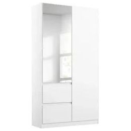Dreht&uuml;renschrank Rauch "Kleiderschrank Schrank Garderobe W&auml;scheschrank Ankleide NIDDA", wei&szlig;, B:91cm H:197cm T:54cm, Holzwerkstoff, Schr&auml;nke, Dreht&uuml;renschrank, mit vollfl&auml;chig aufgelegten Spiegel grifflose Front MADE IN GERMANY