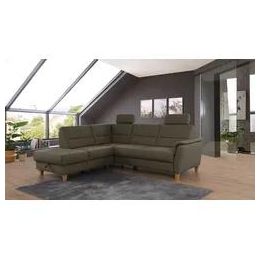 Ecksofa Home Affaire "Palmera L-Form, B: 236 cm", gr&uuml;n (oliv), B:236cm H:89cm T:212cm, 100% Polyester;Struktur (100% Polyester);Luxus-Microfaser in Lederoptik (100% Polyester), Sofas, Ecksofa, optional Bettfunktion & Bettkasten, Federkern