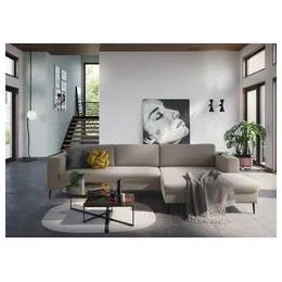 Ecksofa DOMO collection "Modica, zeitlos und elegant, L-Form", braun, B:329cm H:81cm T:173cm, Sofas, Ecksofa, Auch in Cord, Fu&szlig;h&ouml;he passend f&uuml;r g&auml;ngige Saugroboter