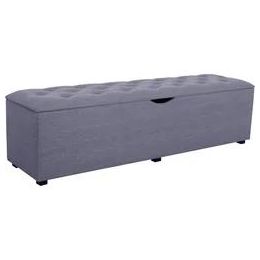 Hockerbank Home Affaire "Knobbed", blau (blau, grau), B:160cm H:42cm T:40cm, Struktur fein (100% Polyester) f&uuml;r Bett Classico, Piazza, Premium und Vega;Struktur (100% Polyester) f&uuml;r Bett Crato und Lucina;Struktur (60% Baumwolle, 40% Leinen) f&uuml;r Bett Kiss;Kunstleder f&uuml;r Bett Natura;Struktur (100% Polyester) f&uuml;r Bett Nordica, Hocker, Hockerbank mit Stauraum, Breite 120 cm und 160 cm
