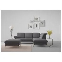 Sit & More Ecksofa SIT & MORE "Fashion L-Form", braun (espresso), B:250cm H:84cm T:207cm, Sofas, Ecksofa, wahlweise mit Kopfteilverstellung, Vorziehsitz, motorisch, Nickelf&uuml;&szlig;e