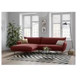 Ecksofa OTTO HOME "Stine L-Form", rot (dunkelrot), B:249cm H:86cm T:159cm, Struktur (100% Polyester);Struktur weich (85% Polyester/15% Nylon);Samtoptik (100% Polyester), Sofas, Ecksofa, Besonderes Design durch Kissenoptik und Keder, by Morten Georgsen
