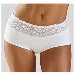 Panty Nuance, Damen, Gr. 52/54, wei&szlig;, Jersey, Obermaterial: 85% Baumwolle, 10% Polyamid, 5% Elasthan, k&ouml;rpernah, Unterhosen Panty, mit floralem Spitzenbund