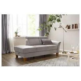 Recamiere Home Affaire "Conville", braun (latte), B:194cm H:84cm T:93cm, 100% Polyester, Sofas, Recamiere, incl. Kopfteilverstellung, Federkern, wahlweise mit Bettkasten