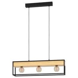 Eglo H&auml;ngeleuchte "LIBERTAD 1", braun (schwarz, braun), H: 110cm, 1 Stk., Leuchten, H&auml;ngeleuchte in schwarz und braun aus Stahl, Holz - exkl. E27 - 40W, H&auml;ngeleuchte