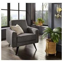Sessel exxpo - SOFA FASHION "Samso, Loungesessel mit tollem Sitzkomfort", grau (grau melange), B:82cm H:87cm T:49cm, Sessel, Sessel, Komfortsitzh&ouml;he 49cm