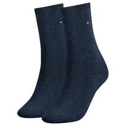 Socken Tommy Hilfiger "TH WOMEN SOCK CASUAL 2P", Damen, Gr. 35-38, blau (jeans), Baumwollmischung, Elasthan, Polyamid, meliert, elastisch, Socken Socken, mit flacher Zehennaht