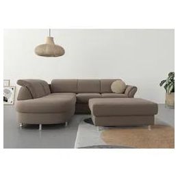 Sit & More Ecksofa SIT & MORE "Apulia L-Form", grau (taupe), B:250cm H:78cm T:212cm, Webstoff (100% Polyester);Struktur weich (90% Polyester, 10% Polyamid);Luxus-Micofaser Euphoria (100% Polyester);Samtoptik (100% Polyester), Sofas, Ecksofa, wahlweise Bettfunktion, Bettkasten und Kopf- und Armteilverstellung