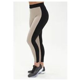 Trainingstights Endurance "Gaciao", Damen, Gr. 44, EURO-Gr&ouml;&szlig;en, schwarz (schwarz, beige), 100% Nylon, mehrfarbig, lang, Hosen, mit effektiver Kompressionswirkung