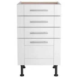 Unterschrank KOCHSTATION "KS-Ahus", wei&szlig; (wei&szlig; matt, wei&szlig;), B:50cm H:87cm T:58,4cm, Schr&auml;nke, Unterschrank, Breite 50 cm