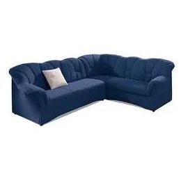 Ecksofa DOMO collection "Papenburg B/T/H: 242/190/84 cm L-Form", blau, B:242cm H:84cm T:190cm, Struktur ( 90% Polyester, 10% Polyacryl);Microfaser PRIMABELLE (100% Polyester);Kunstleder SOFTLUX;Luxus-Microfaser (100% Polyester), Sofas, Ecksofa, wahlweise mit Bettfunktion, Langer Schenkel links oder rechts