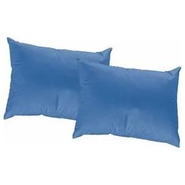 Dekokissen WIRTH "SUNBONE" Gr. 2, blau (blau, gemustert unifarben), B:50cm L:50cm, Polyester, Dekokissen_Sitzkissen_Kissenh&uuml;llen, Kissenh&uuml;lle ohne F&uuml;llung, 2 St&uuml;ck