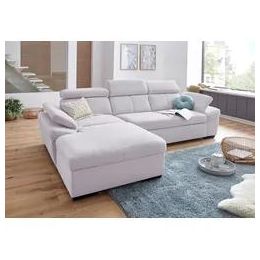 Ecksofa exxpo - SOFA FASHION "Salerno, inkl. Arm-& Kopfteilverstellung, bequem, Breite 280cm, L-Form", silber, B:280cm H:77cm T:170cm, Sofas, Ecksofa, wahlweise mit Bettfunktion und Bettkasten, tolle Detailverarbeitung
